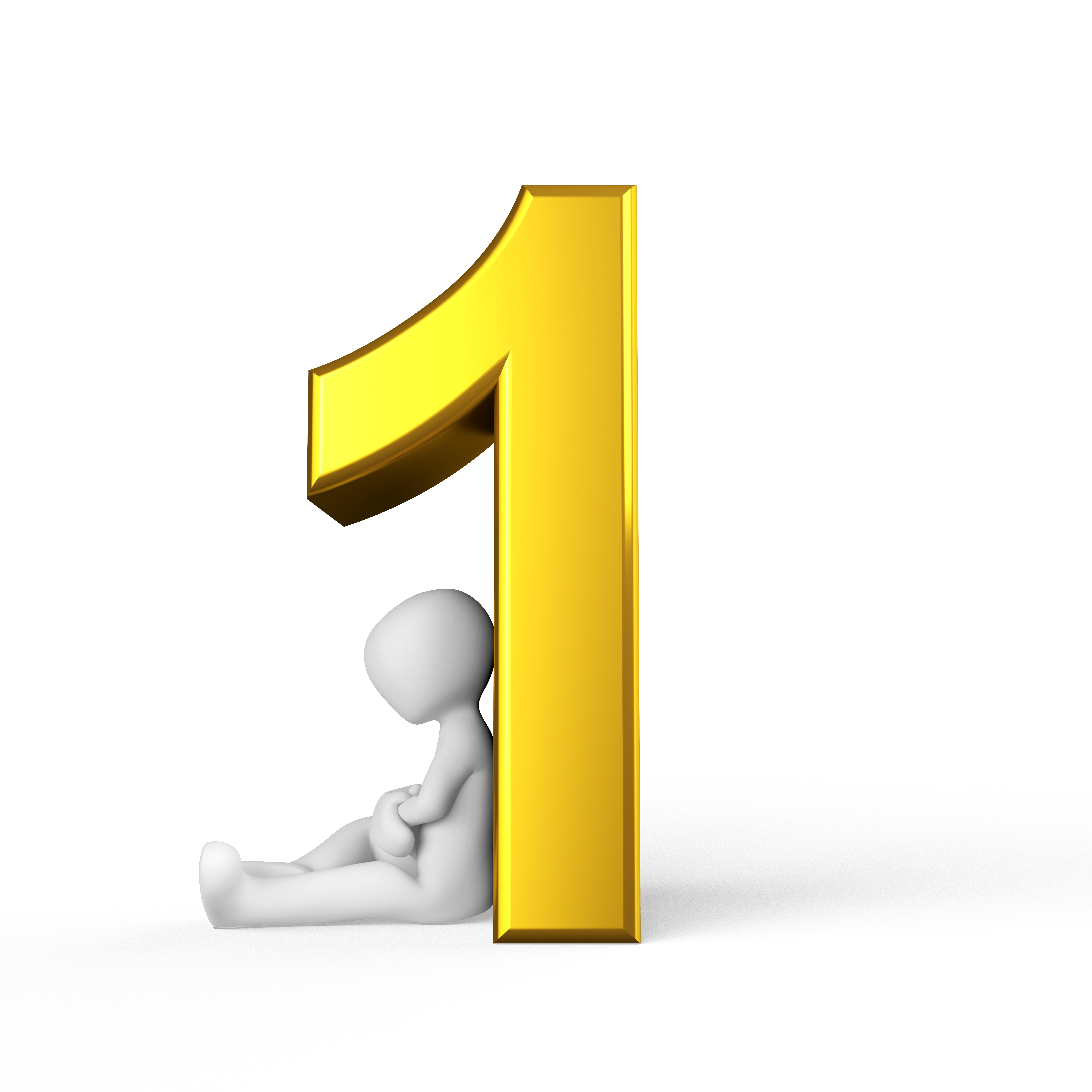 Golden 1 With Man Sitting At The Bottom Image Free Stock Photo