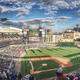 Detroit Tigers baseball field under the clouds in Detroit, Michigan ...